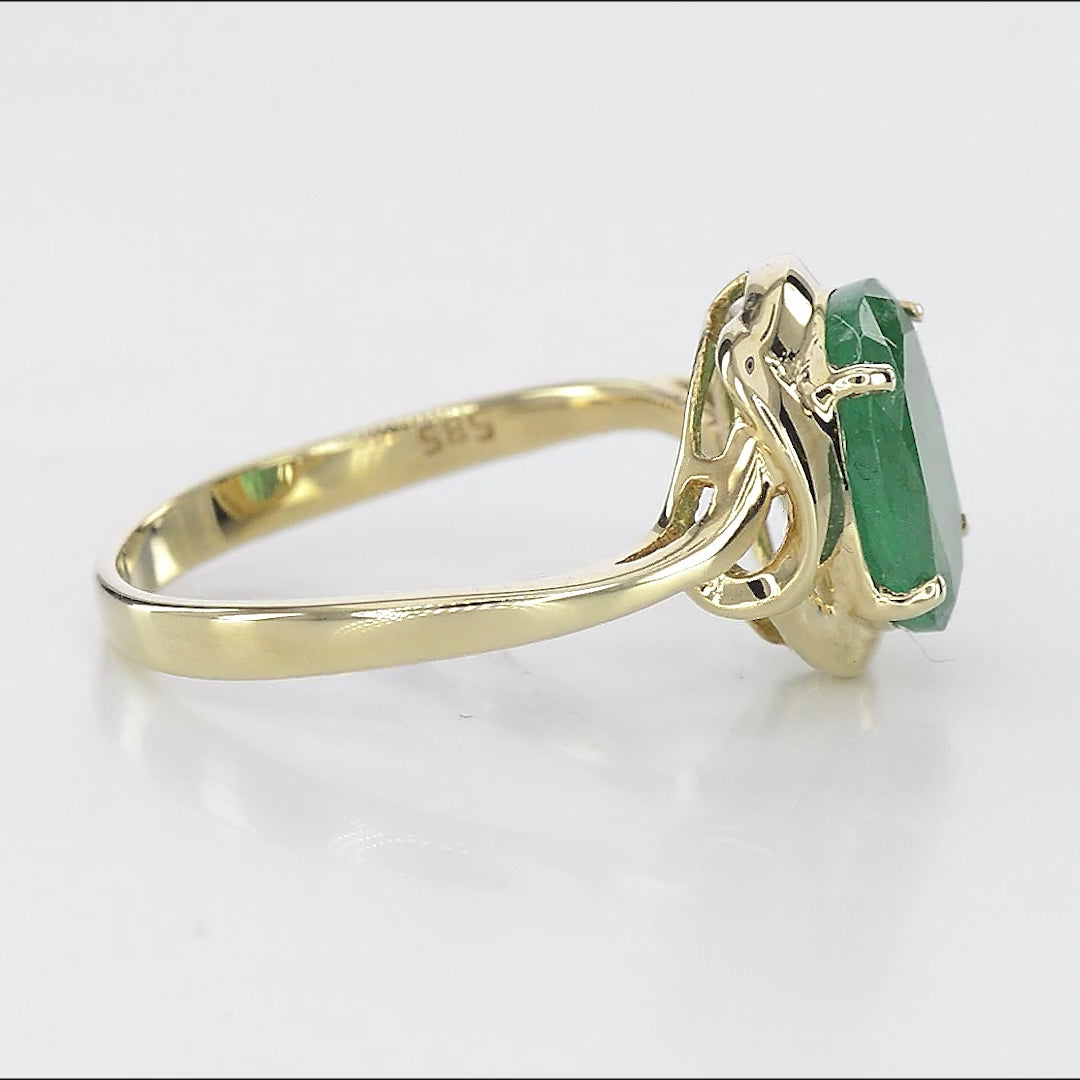 Emerald 14K Gold Ring | Wholesale Gemstone Wedding Jewelry Online ...