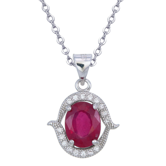 Real Ruby Necklace in Sterling Silver | Fine Silver Jewelry – Anshi ...